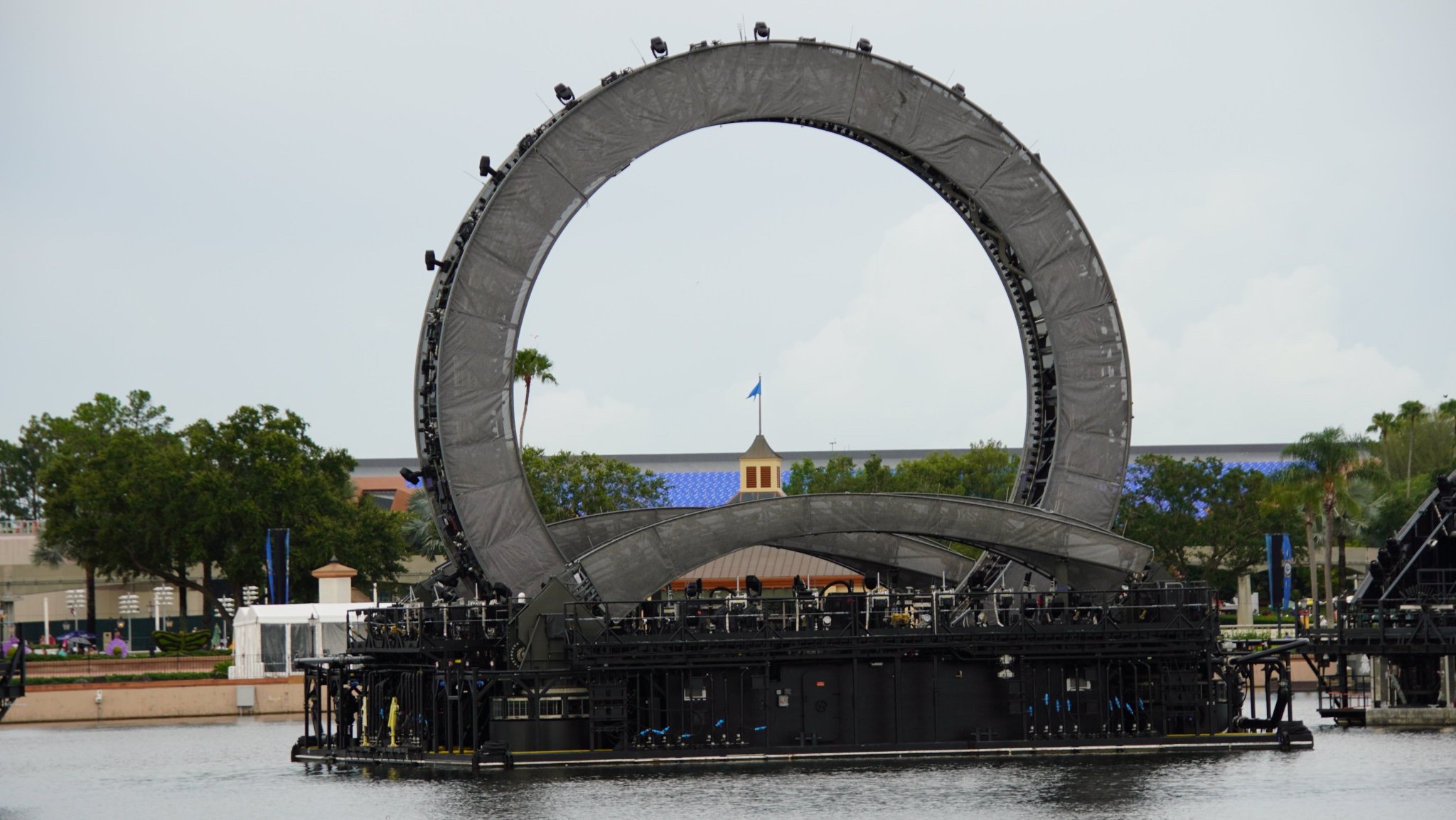Aerial View Of Epcot's Harmonious Barges