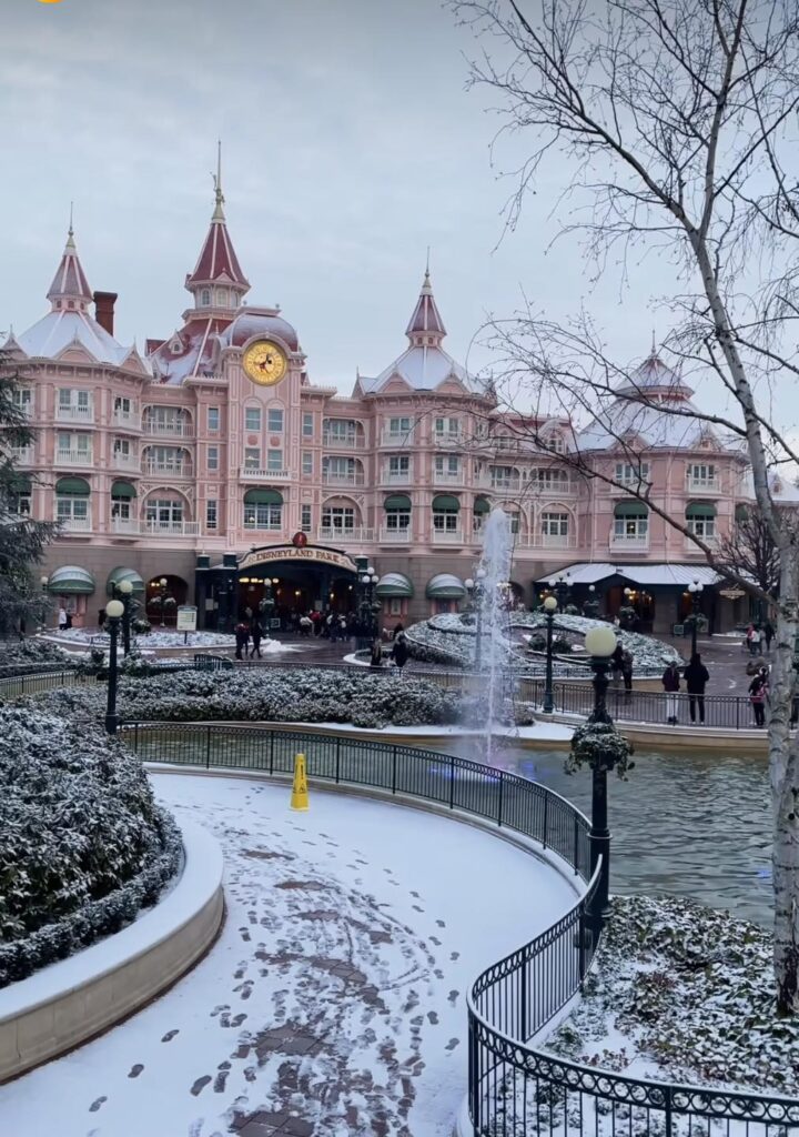 Rare Breathtaking Snowfall Covers Disneyland Paris