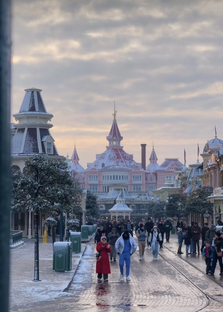 Rare Breathtaking Snowfall Covers Disneyland Paris