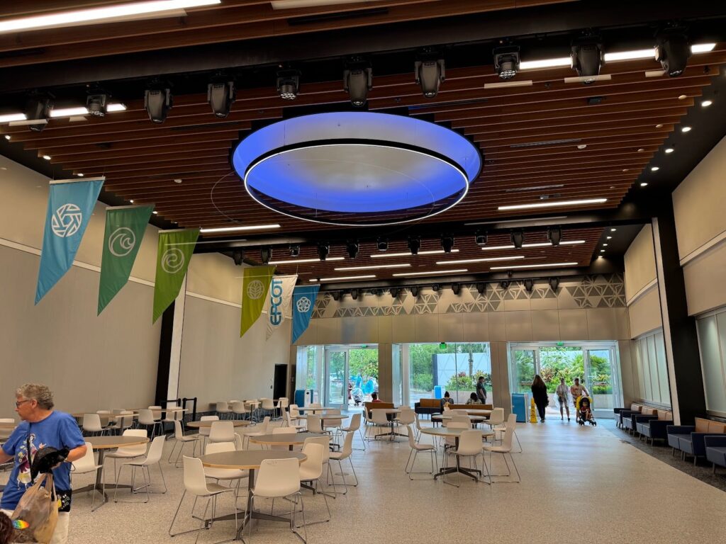 Look Inside and Outside of New Communicore Hall Plaza at Epcot!