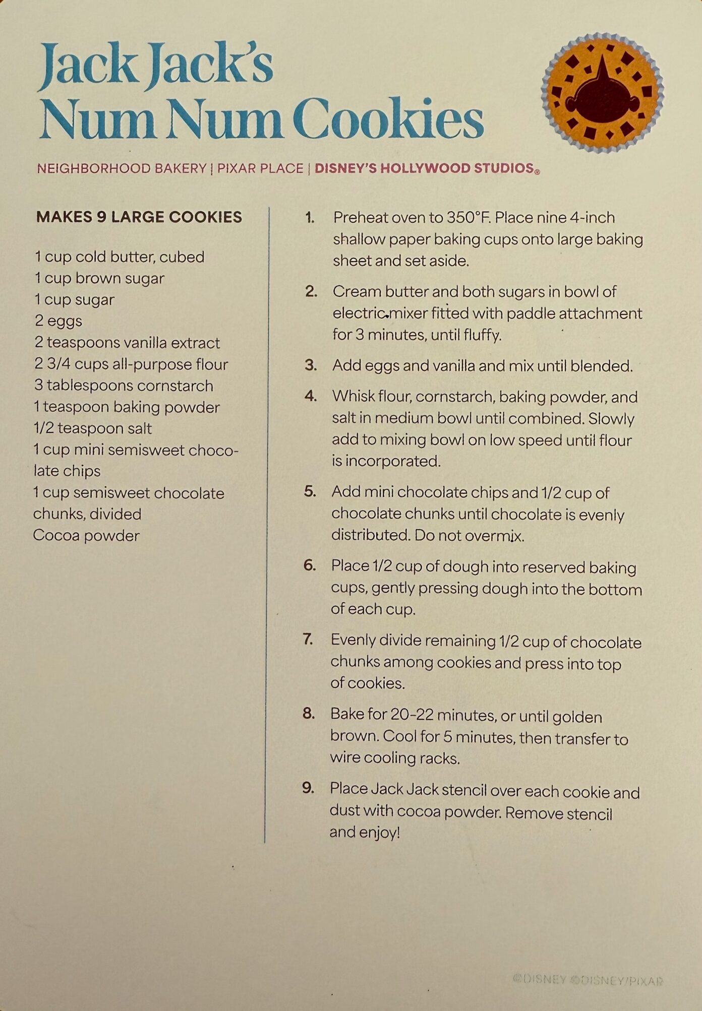 Magical Mail Alert: Jack-Jack’s Num Num Cookies Recipe!